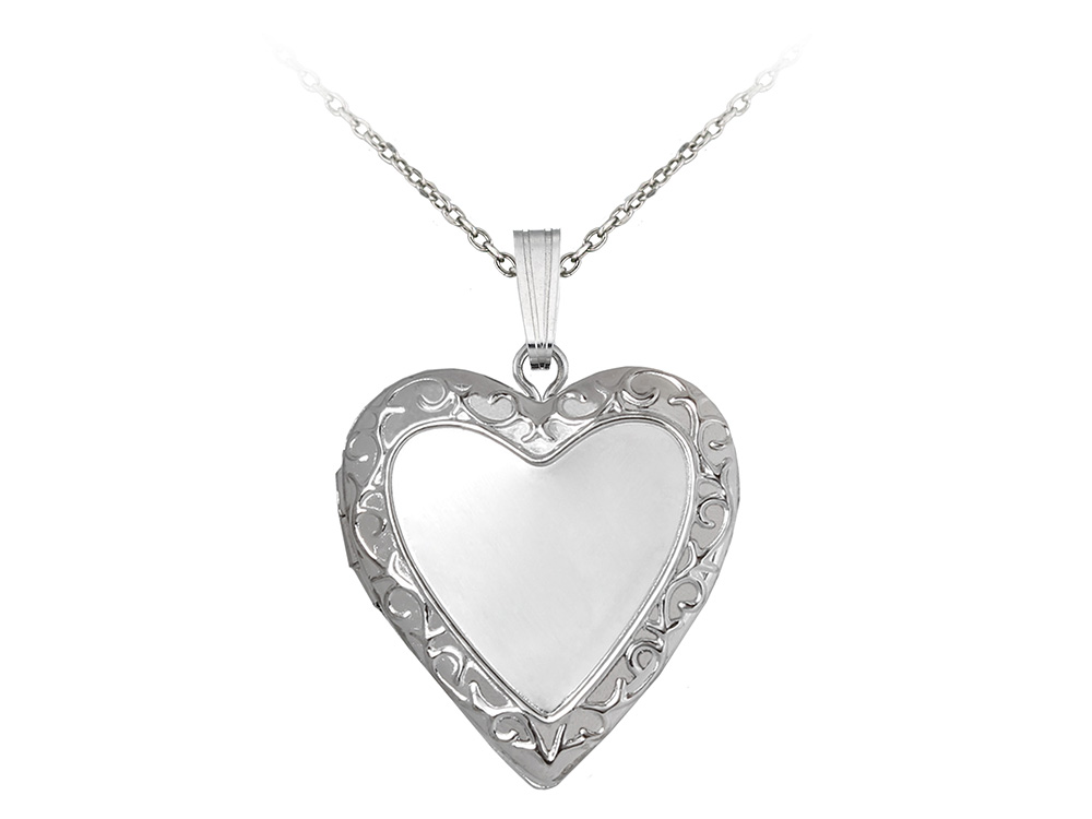Finejewelers 20mm Heart Locket, 16-18 Inch Adjustable Box Chain ...