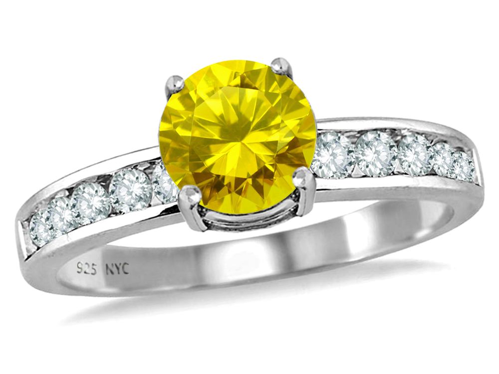 Star K Round 7mm Simulated Citrine Ring | 308938 | Finejewelers.com